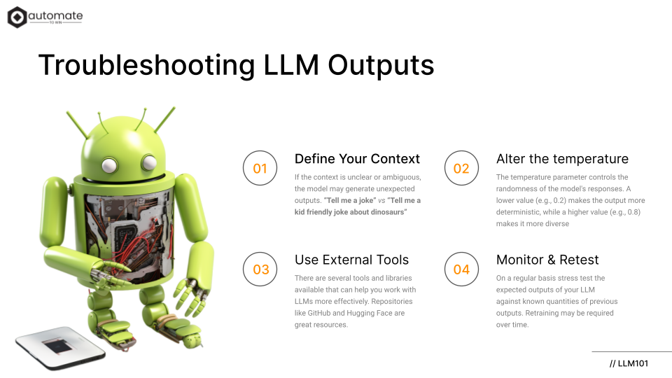 Troubleshooting and Optimizing LLM Interactions - Automate to Win Troubleshooting and Optimizing LLM Interactions - Automate to Win